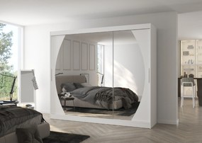 ADRK Furniture Skříň s posuvnými dveřmi a zrcadlem CAMBE 250 ADRK-SW-CAM-W-250