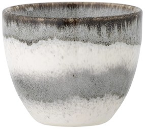Bloomingville Kameninový hrnek Paula Grey 195 ml, šedá barva, bílá barva, keramika