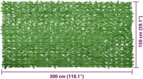 Balkónová zástěna se zelenými listy 300 x 150 cm 315503