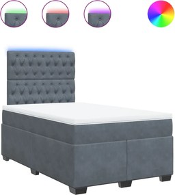 Box spring postel s matrací tmavě šedý 120x190 cm samet 3293165
