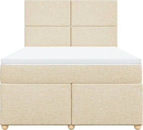 Box spring postel s matrací krémová 140x200 cm textil 3293601