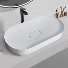 Rea iris, umyvadlo na desku z konglomerátu 700x355x105 mm, bílá matná, REA-U4305