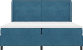 Postel s boxspringem s čelo Modrá 100 x 200 cm samet 3342030