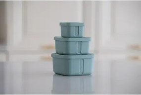 KikkaBoo Sada boxů na svačinu 3 ks Platinum Silicone Sage
