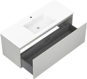 Mexen Orio, koupelnová skříňka 120 cm s umyvadlem Otis, 1 zásuvka, šedá matná/bílá matná, 91A10-12047-1-BF62-W18M01