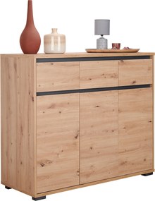 XXXLutz KOMODA, antracitová, barvy dubu, 120/103/48 cm Carryhome - Široké komody - 000003003303