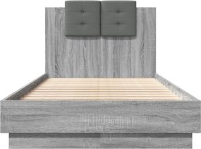 Rám postele s čelem šedý sonoma 75 x 190 cm kompozitní dřevo 3209980