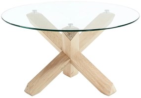 OnaDnes -20% Skleněný kulatý konferenční stolek Kave Home Lotus 65 cm