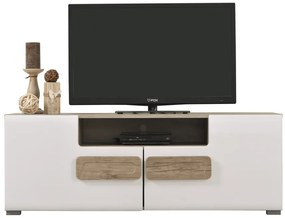 TV stolek 120 Carter - bílá/dub šedý