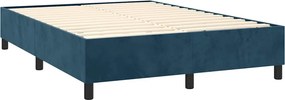 Rám postele s boxspringem tmavě modrý 140x200 cm samet 3121124