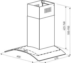 Novoterm Odsavač par komínový Essenza 60 IN, nerez lesk