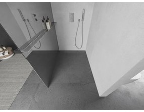 Mexen Kioto+, sprchová zástěna s poličkou a držákem na ručníky 110 x 200 cm, 8mm sklo vzor zrcadlo, chromový profil, 800-110-121-01-50