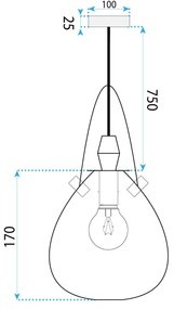 Toolight Závěsné osvětlení Modern D24 APP1774-1CP černé