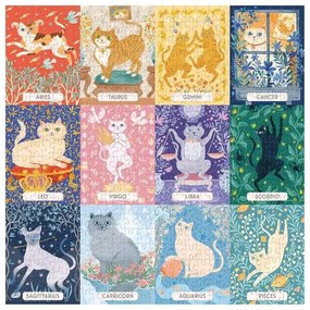 Galison Puzzle Kočičí zvěrokruh 500 dílků