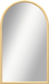 HOMCOM nástěnné obloukové zrcadlo, 110 x 65 cm, dřevěný rám, obloukové zrcadlo pro obývací pokoj, ložnici, vstupní prostor, přírodní dřevo