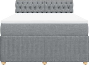 Box spring postel s matrací světle šedá 160 x 200 cm textil 3287514