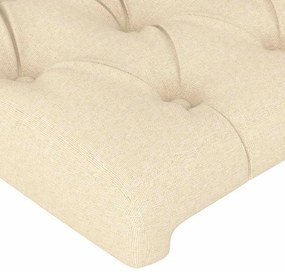 Čelo postele krémové 200x7x118/128 cm látkové 3116695