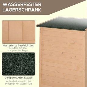 Outsunny zahradní kůlna na nářadí s policemi kůlna na nářadí zahradní kůlna z přírodního dřeva 75 x 56 x115 cm | Aosom