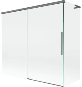 Mexen Rox L sprchová zástěna 2-křídlová posuvná 170 + 80 x 150 cm, transparentní, gun metal - 8C9L-170-080-95-00