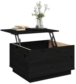 Konferenční stolek černý 60x50x35 cm masivní borové dřevo - Default Title