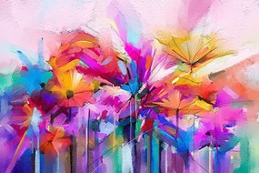 Tapeta abstraktní barevné květiny - 150x270