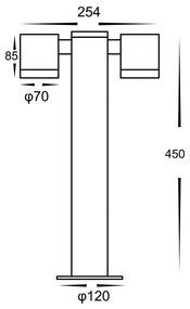 Exteriérová LED lampa, 2x černé hliníkové stínítko