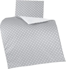 Bellatex Peřinka a polštářek pro kojence 75x100 cm , 42x32 cm Puntík  šedá, bílá