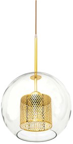 Toolight - závěsná skleněná lampa APP555-1CP 25cm, zlatá, OSW-08748