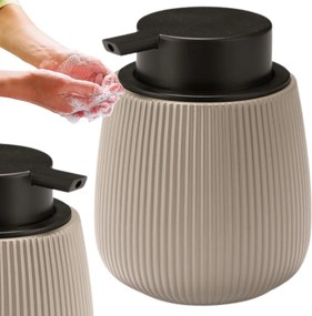 Dávkovač mýdla Stripe, béžová/s černými prvky