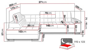 Luxusní sedací souprava Lambada, tmavě šedá Roh: Orientace rohu Pravý roh