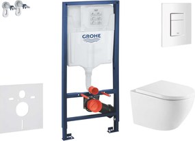 Grohe Rapid SL - Set předstěnové instalace, klozetu Oudee a sedátka softclose, tlačítko Skate Cosmopolitan, alpská bílá SANI11BA3114