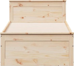 Postele bez matrace s čelem 90 x 190 cm masivní borovice 3308786
