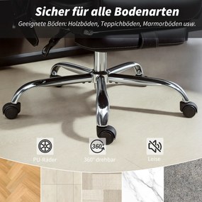 HOMCOM Ergonomická kancelářská židle s masážní funkcí, kancelářská židle s opěrkou nohou, černá umělá kůže