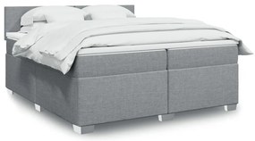 Box spring postel s matrací světle šedá 200 x 200 cm textil 3285988