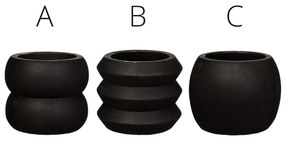 Sass & Belle Černé cementové květináče různých tvarů Totem Black Tvar: Tvar B