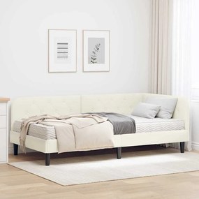 Rohový rám postele Krémová 100 x 200 cm samet 3394171