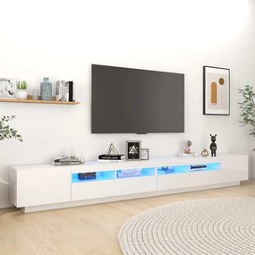vidaXL TV skříňka s LED osvětlením 300x35x40 cm [3120178] Barva: bílá s vysokým leskem