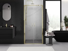 Mexen Exo, dvojité výklopné sprchové dveře, 110 cm, transparentní sklo, zlatá, 814-110-000-50-00