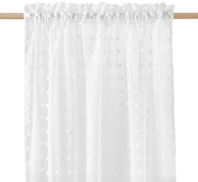 Room99 Záclona na pásce Casablanca Bílá Tečky Barva: Bílá, Velikost: 140 x 230 cm