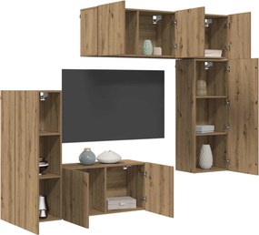 Nástěnná skříňka na TV 5 ks Artisanový dub Kompozitní dřevo 3402777