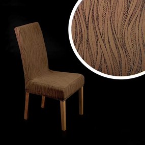 Ervi napínací potah na židli s opěradlem Glamour - hnědý