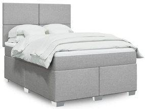 Box spring postel s matrací světle šedá 140 x 200 cm textil 3290504