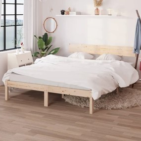 Rám postele masivní dřevo borovice 140 x 200 cm - Default Title