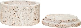 Dekorativní kamenný úložný box v přírodní barvě ø 14x8 cm Tibor – Premier Housewares
