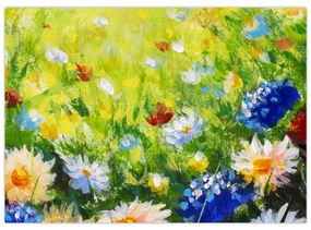Obraz rozkvetlé louky, olejomalba (70x50 cm)