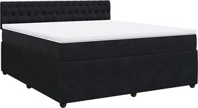 Box spring postel s matrací černá 180x200 cm samet 3290114