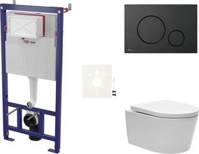 Cenově zvýhodněný závěsný WC set SAT do lehkých stěn / předstěnová montáž + WC SAT Brevis SIKOSSBR68K