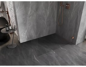 Mexen, Mexen Lunar L sprchová stěna pravá 60 x 200 cm, průhledná 8 mm, broušená měď - 830L-060-000-65-00-P