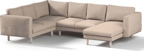 Potah na pohovku IKEA Norsborg rohová, 5-místná se šezlongem barva béžová látka pletený vzor
