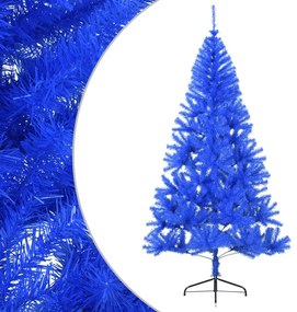 344683 vidaXL Umělý poloviční vánoční stromek se stojanem modrý 210 cm PVC